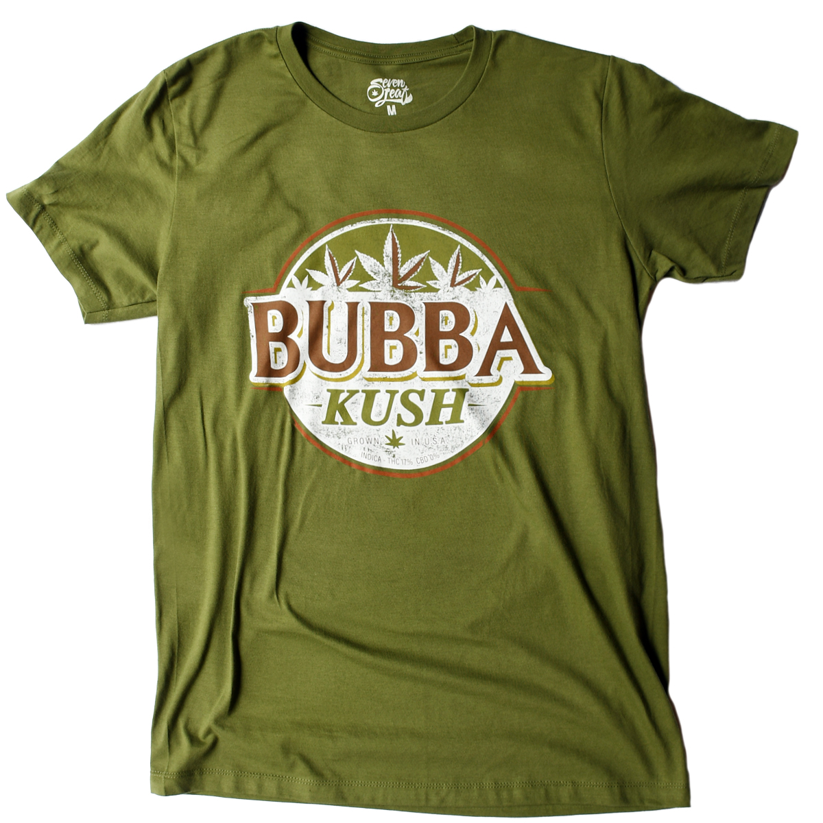 Seven Leaf Bubba Kush Strain Parody Green T-Shirt - Men's